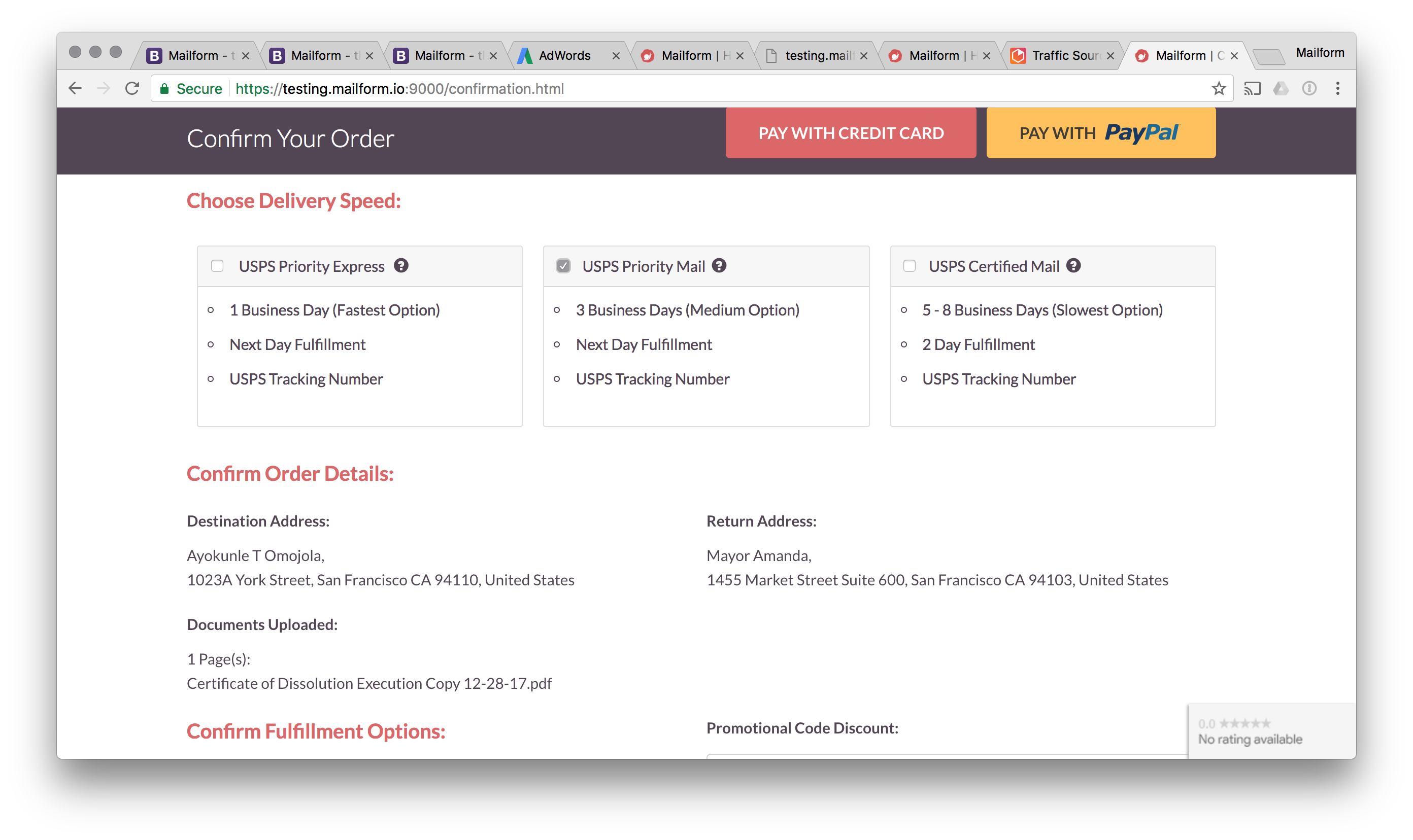 How to send USPS Priority Mail